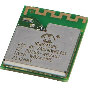RNBD451PE-I100: Bluetooth module, BT 5.2, BLE,15.5x20.7x2.8mm at reichelt elektronik