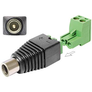 DELOCK 65423: DC 2.1 x 5.5 mm socket > 2-pin terminal block, 2-part at ...