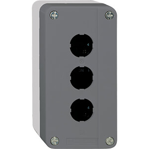 XALD03: Empty housing, 3 holes, 68 x 136 x 53 mm at reichelt elektronik