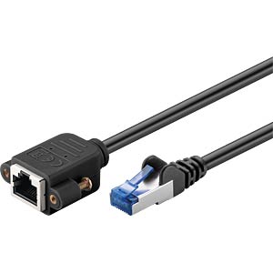 GOOBAY 65641: Cat.6a extension cable, S - FTP (PiMF), black, 0.5 m at reichelt elektronik