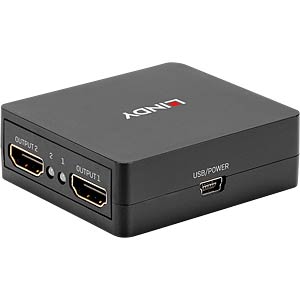LINDY 38358: HDMI Splitter, 2 Port, kompakt, 4K 60 Hz at reichelt ...