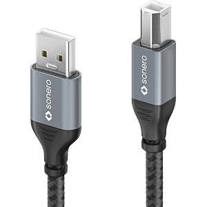 SON SPC-U010-020: USB 2.0 Kabel, A Stecker auf B Stecker, Textil, 2,0 m ...