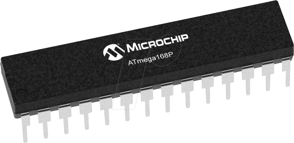 ATMEGA 168PV10PU: 8-bit ATMega AVR microcontroller, 16 KB, 10 MHz, DIP-28 at reichelt elektronik