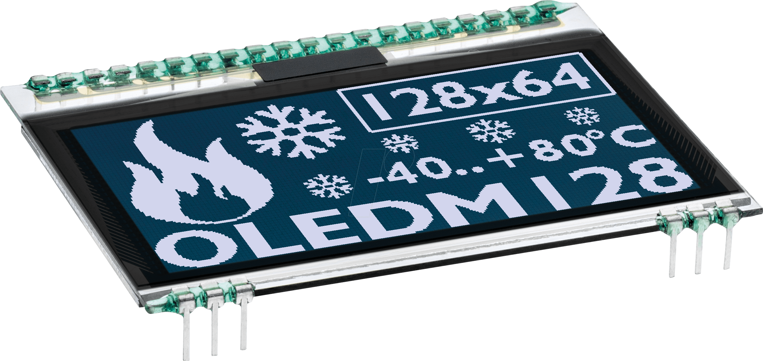 EA OLEDM128-6LWA: Graphic OLED, 128x64, 2.3 inch, white, without ...