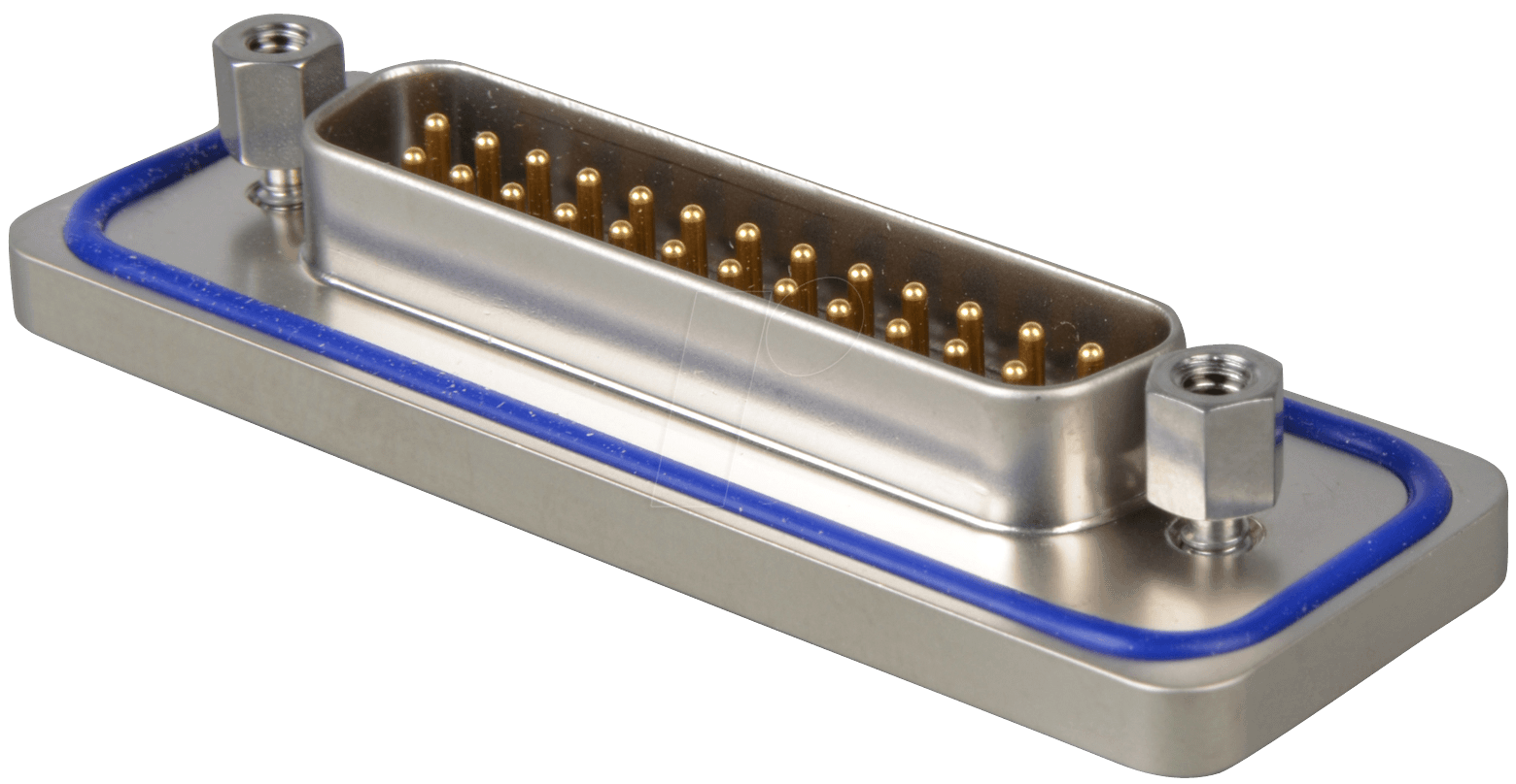 D-SUB ST 25 IPS: D-SUB plug, 25-pin, solder bucket, IP67 solid, turned ...