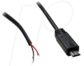 MUSB 10080100: Micro USB-B — free ends, 1.8 m, black at reichelt elektronik