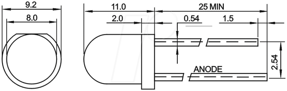 8003Y1C-CSB-B: LED 8mm clear yellow 2000 mcd at reichelt elektronik