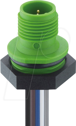 LUT 1230-04-105: Connecteur encastrable, M12, 4 broches, prise, vert ...