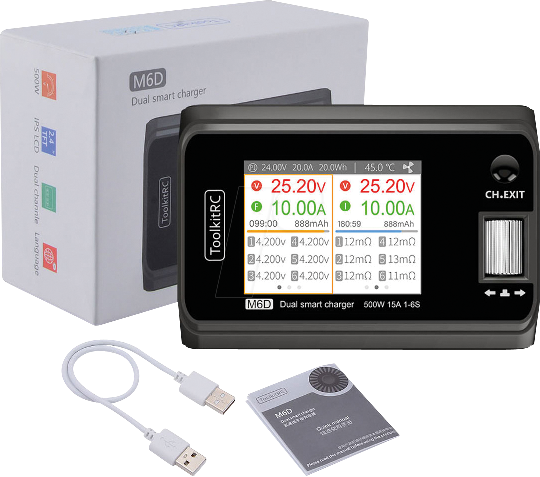 TKRC M6D: Charger for rechargeable battery packs M6D, for 1 - 6s, max ...