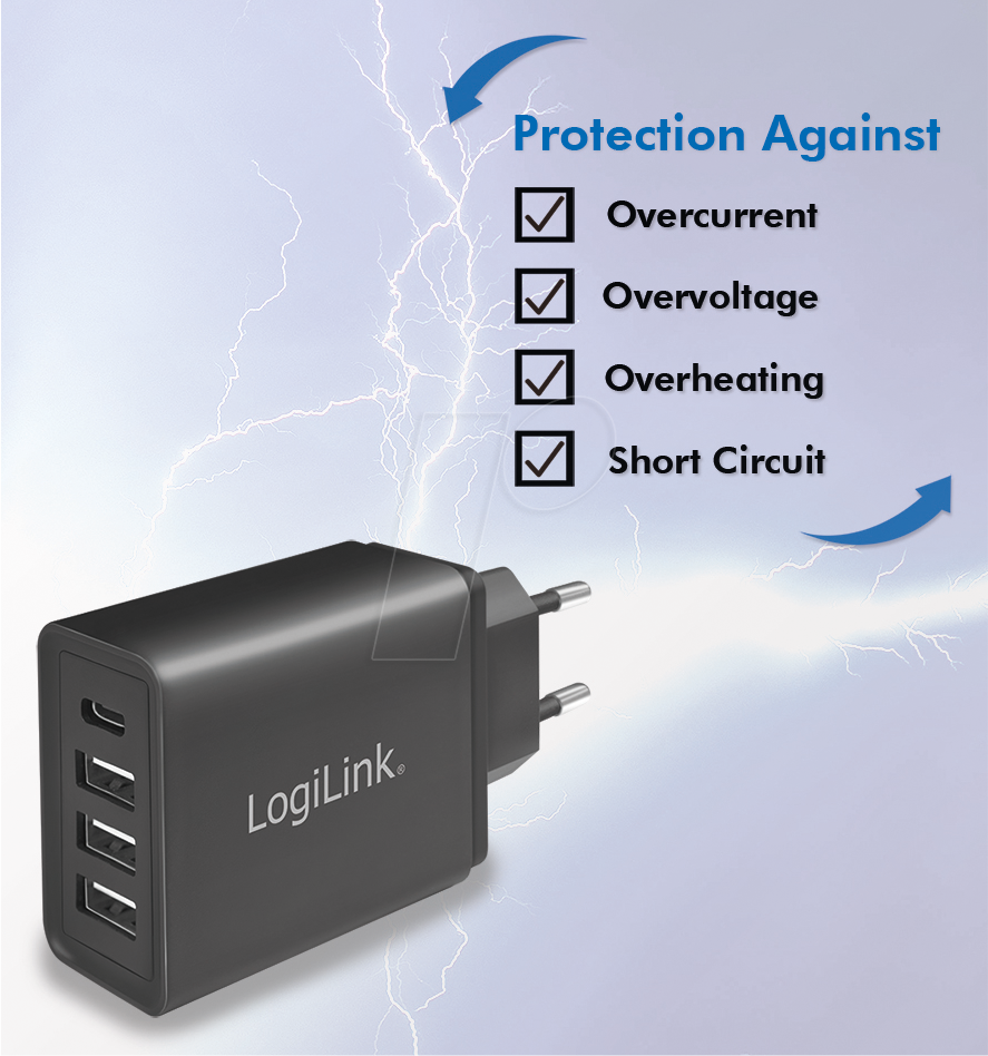LOGILINK PA0221: USB charger, 3x USB-A, 1x at reichelt elektronik