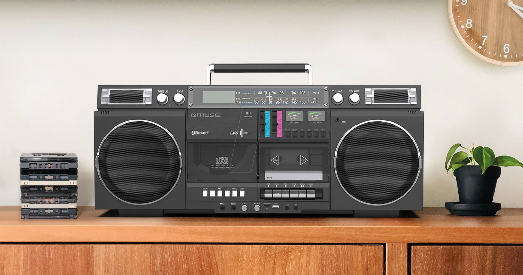 MUSE M-380 SW: Boombox M-380 mit Radio, CD, Kassette und Bluetooth bei ...