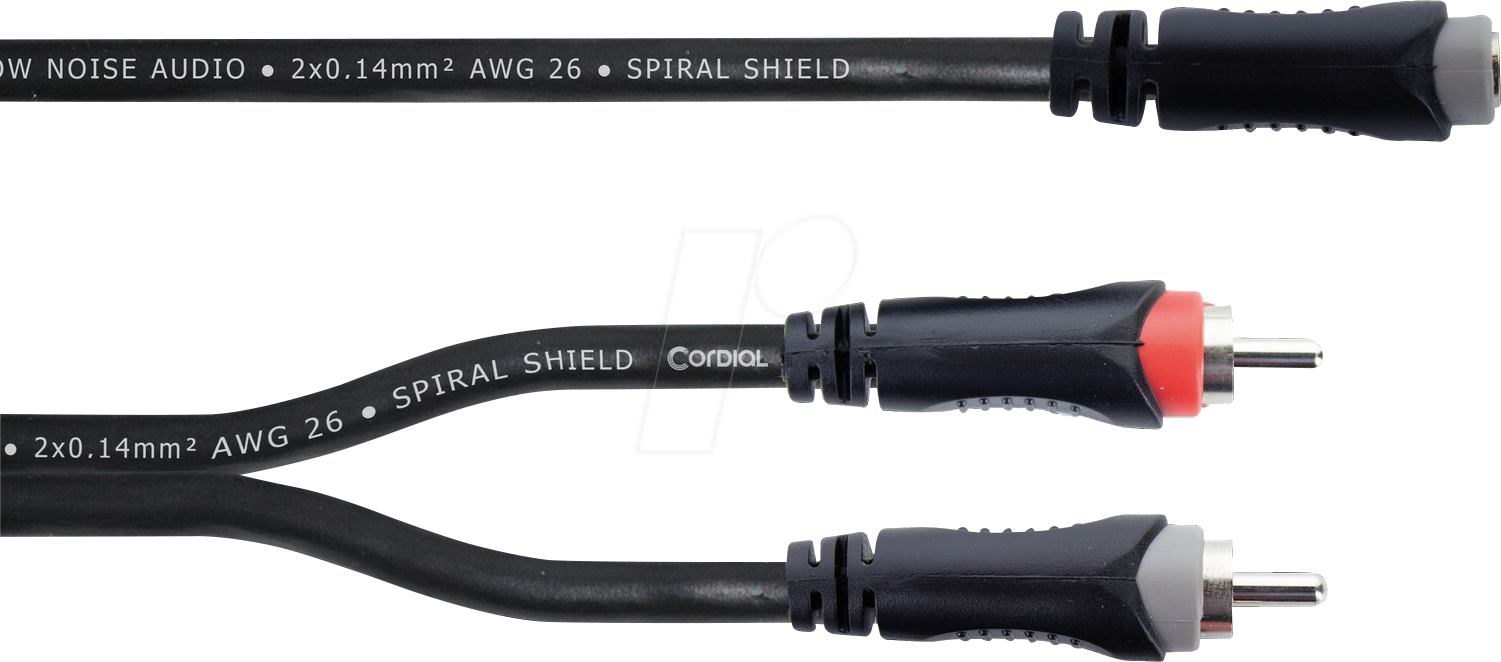 CORDIAL Y-adapter cable, 2x cinch connectors > 3.5-mm stereo socket, 0. ...