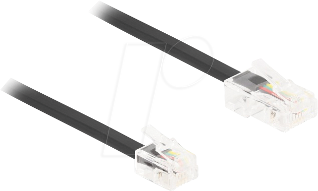 DELOCK Telefonkabel, RJ45 Stecker > RJ11 Stecker, schwarz, 5 m | Anschlusskabel (TAE, ISDN, NTBA ...