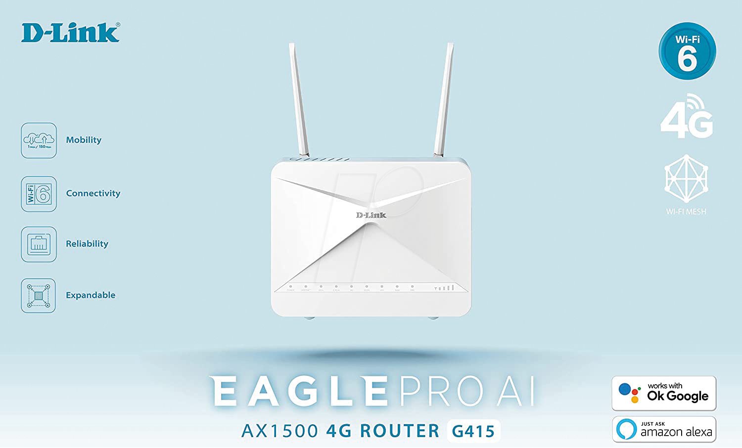 D-LINK G415: Wi-Fi Router 4G 1501 Mbps at reichelt elektronik