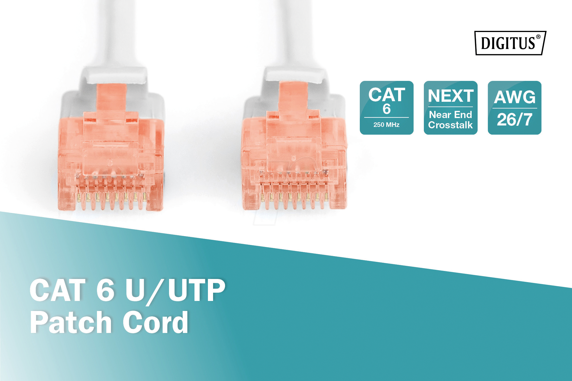 DIGITUS 1612030: Cat.6 patch cable, U - UTP, gray, 3m at reichelt elektronik