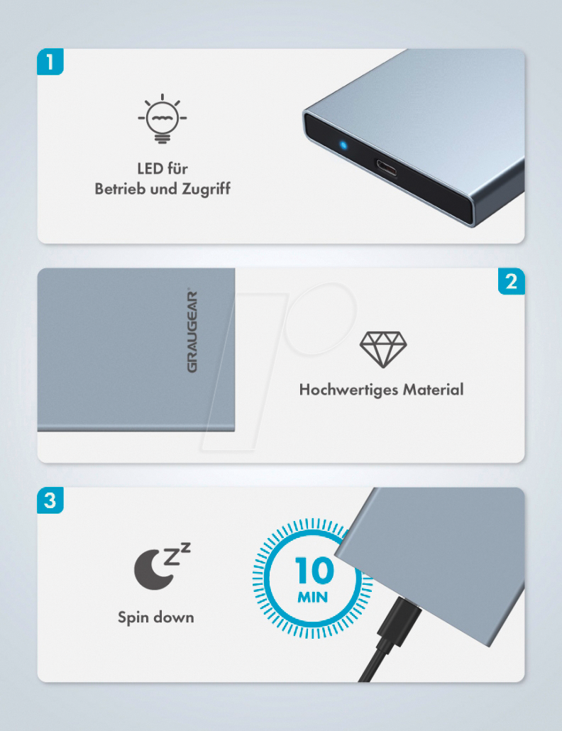 GG 18013: External 2.5" SATA HDD enclosure, USB 3.1 at reichelt elektronik