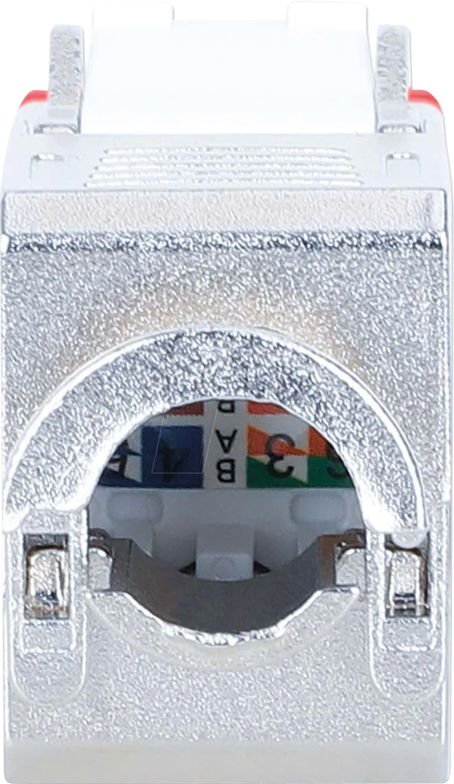 INT 791311: Keystone module RJ45, Cat.6a, STP, slimline, rot at ...