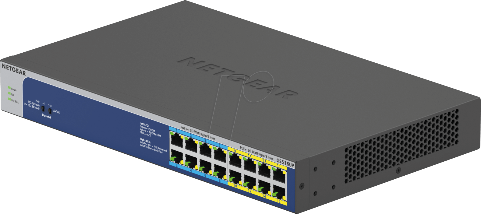 NETGEAR GS516UP: Switch, 16-Port, Gigabit Ethernet, PoE bei reichelt ...