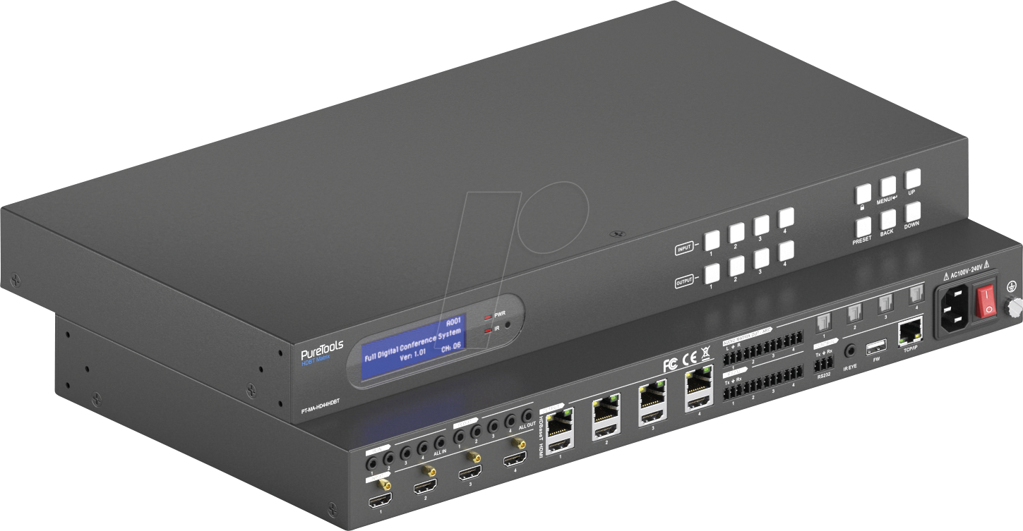 PURE MA-HD44HDBT: PureTools - 4x4 HDBaseT and HDMI Matrix at reichelt ...
