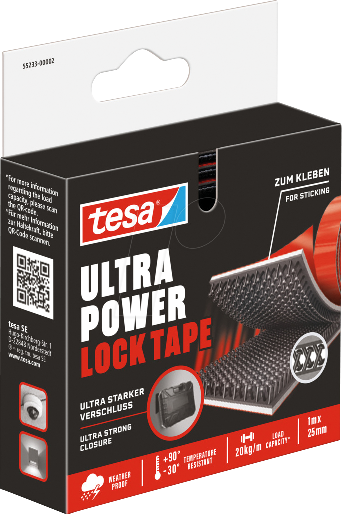 TESA 55233-2: Ultra Power Lock Tape 1 m x 25 mm at reichelt elektronik